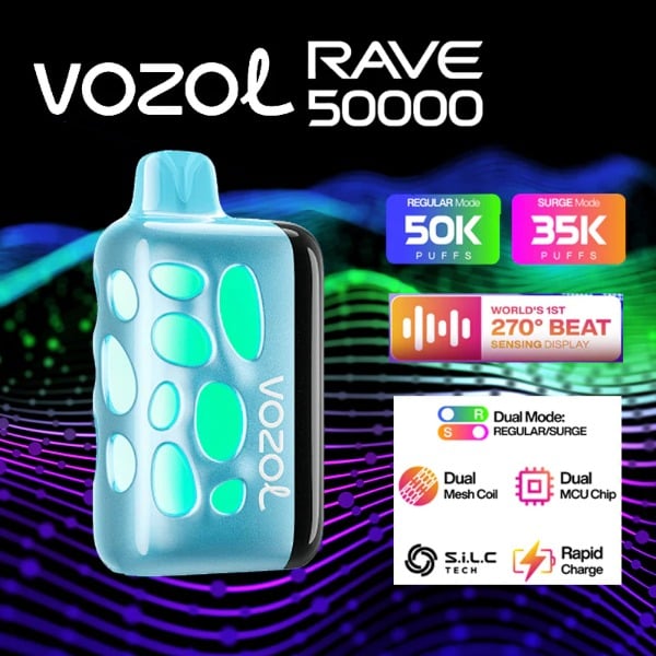 Vozol Rave 50,000 Puffs Disposable - $14.49 – eJuices.co